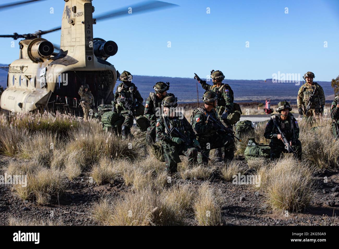 Royal Thai Armed Forces exit CH-47 Chinook helicopters, during Joint ...