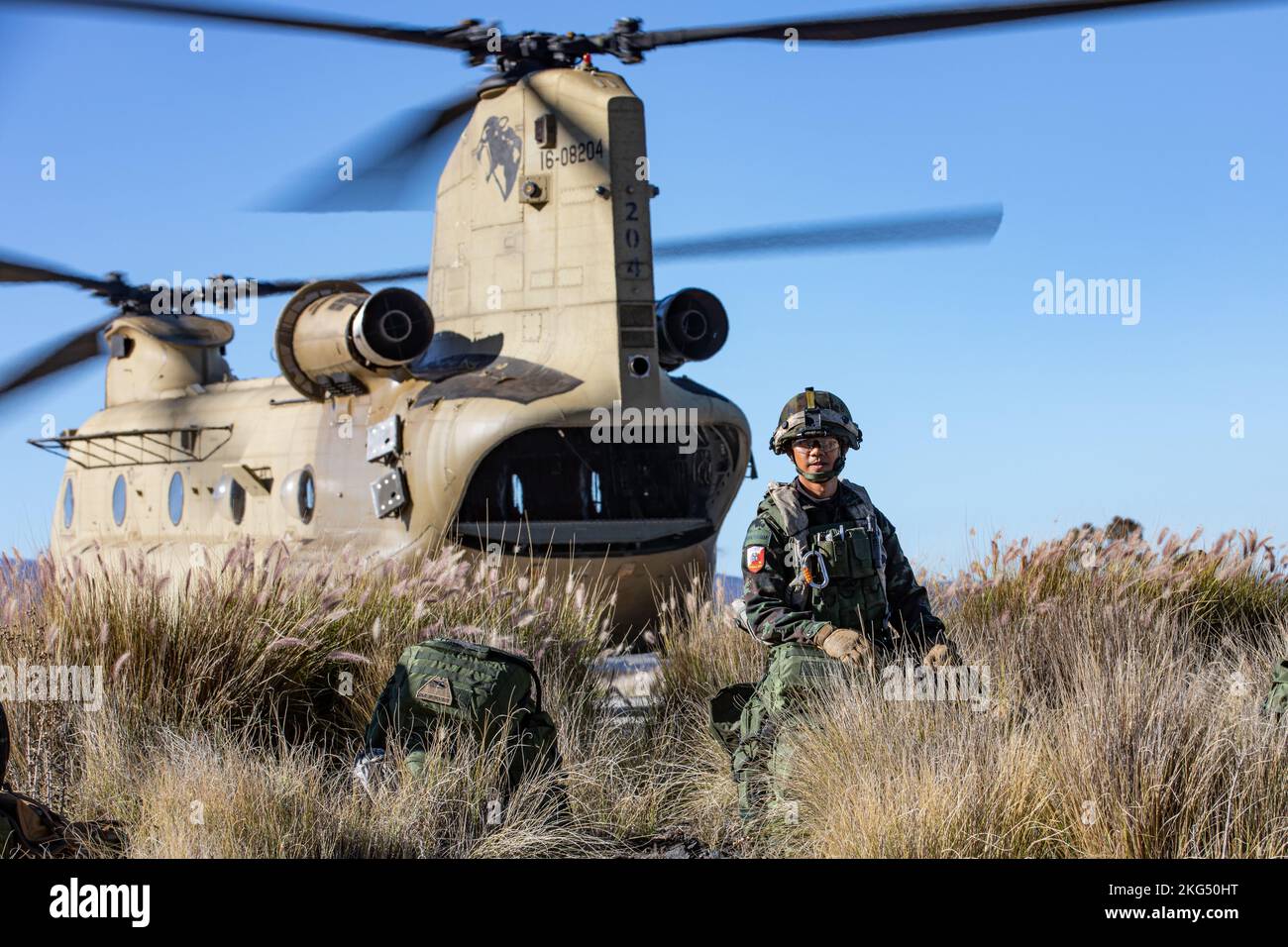 Royal Thai Armed Forces exit CH-47 Chinook helicopters, during Joint ...