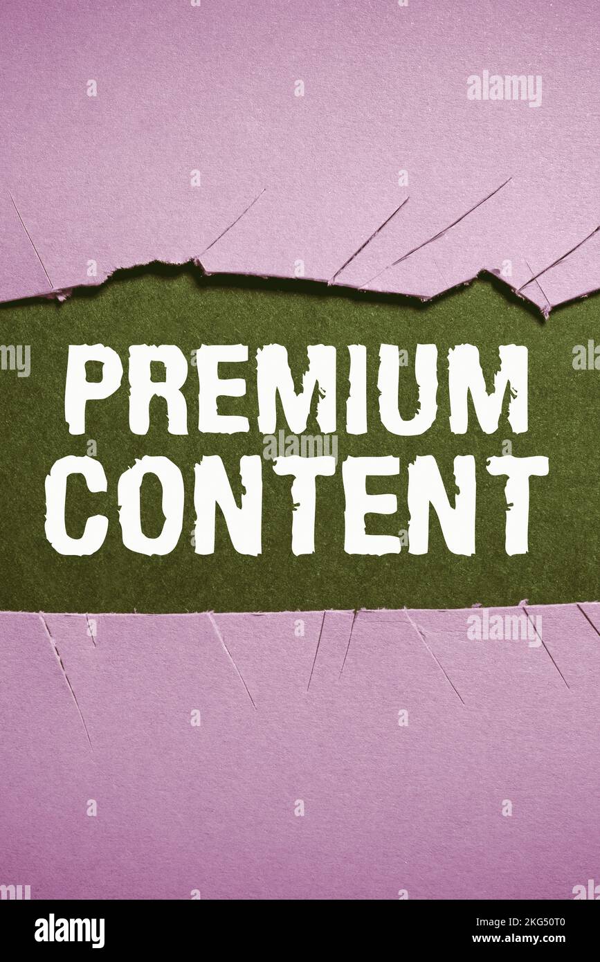 Handwriting text Premium Content, Business showcase higher quality or ...