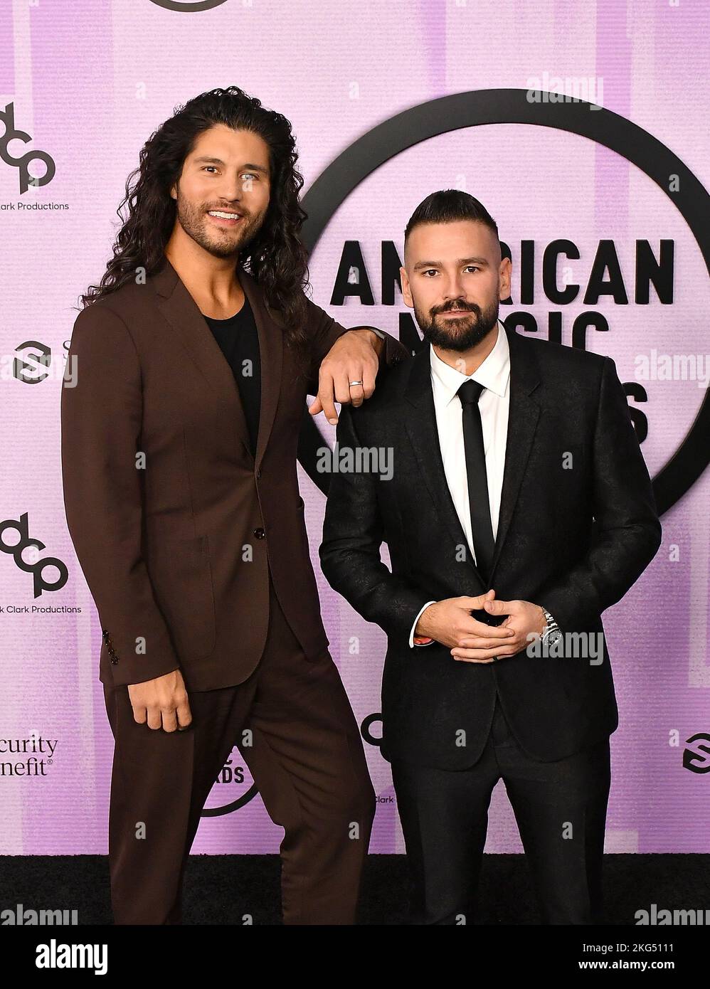 Dan Smyers and Shay Mooney of Dan + Shay attend the 2022 American Music ...