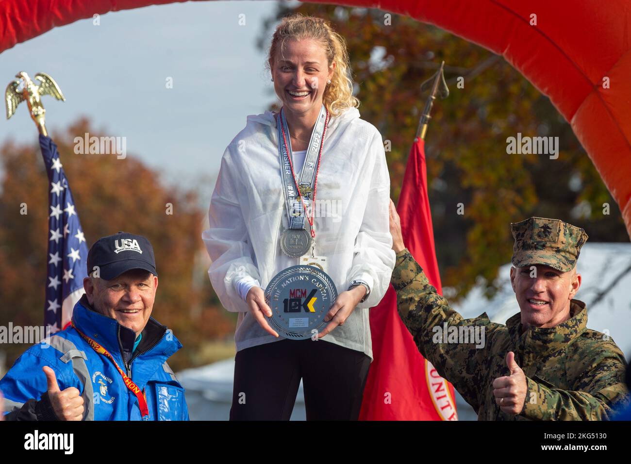 Grace Vandergrift, the third place female finisher for the Marine Corps ...