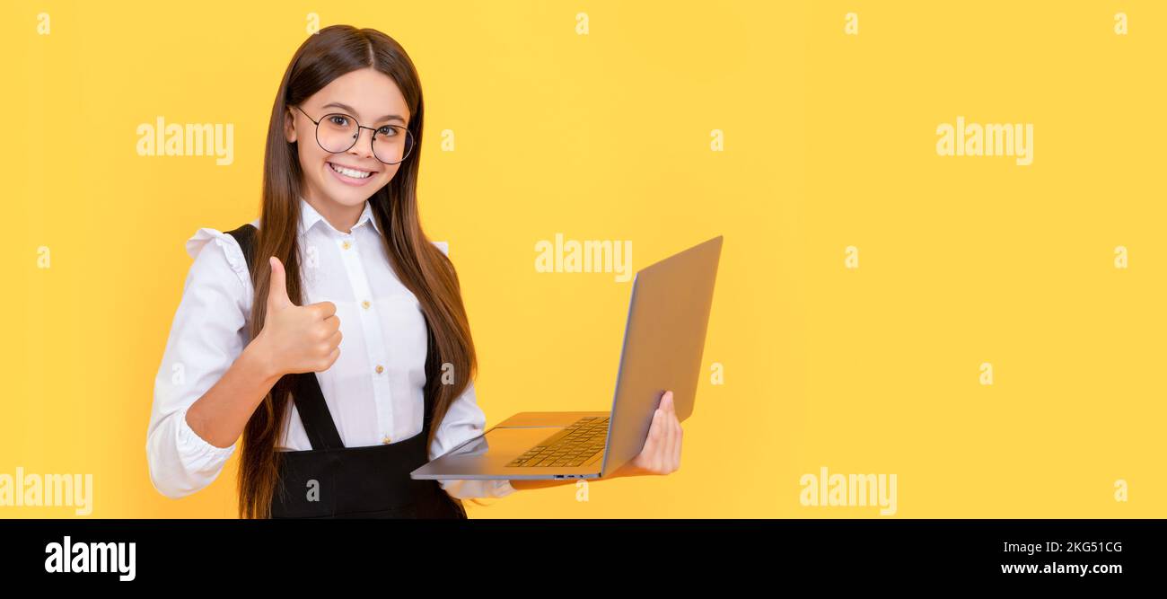 typing school blog. impact of computer on vision. kid in glasses. girl ...