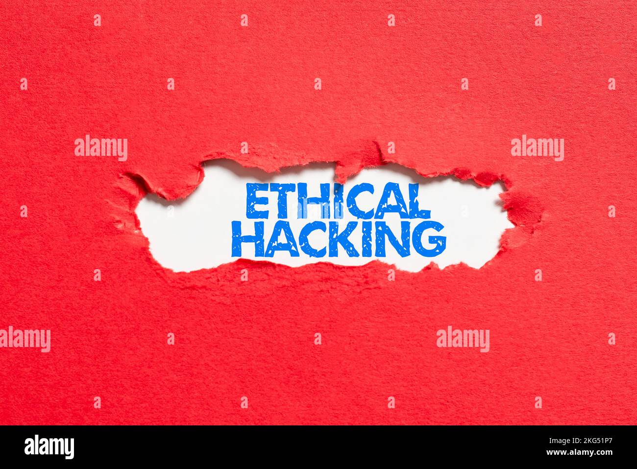 Text caption presenting Ethical Hacking. Concept meaning act of ...
