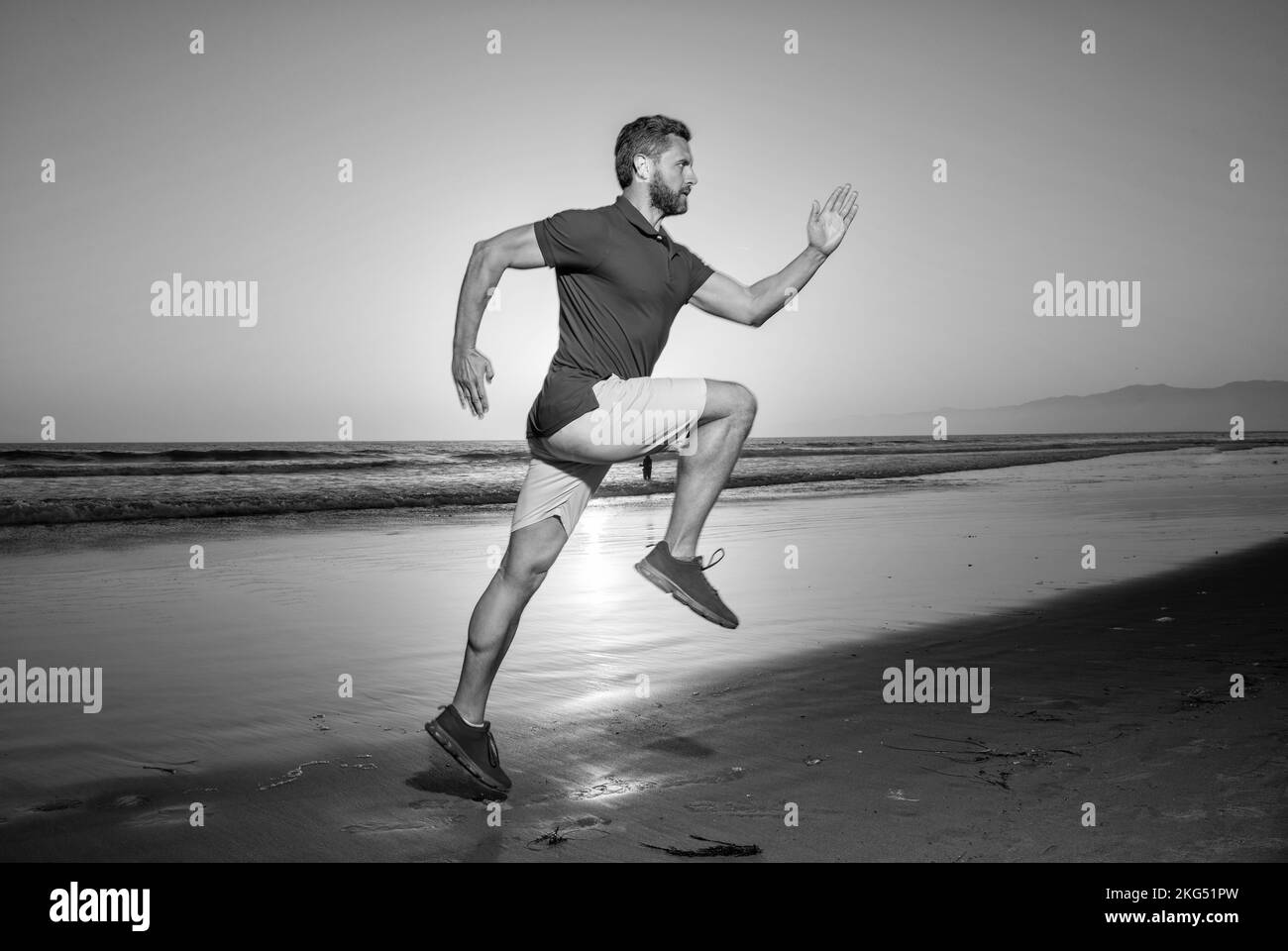 Jogging in hawaii Black and White Stock Photos & Images - Alamy
