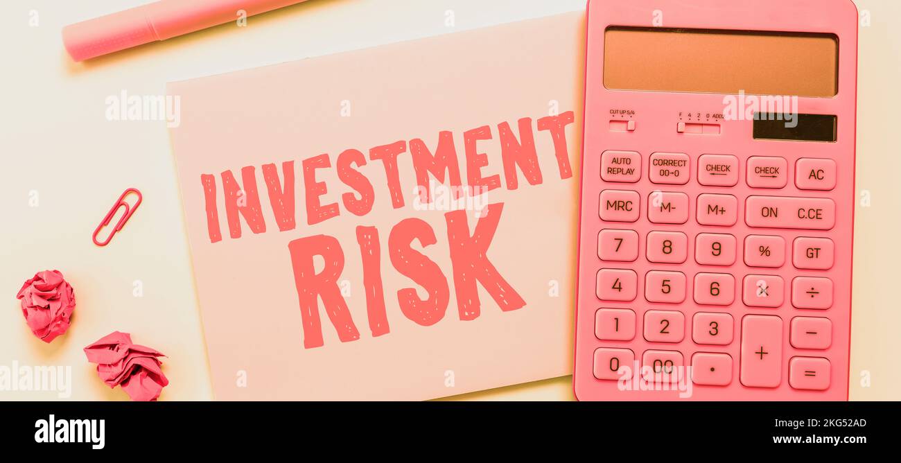 Hand writing sign Investment Risk. Business approach potential ...