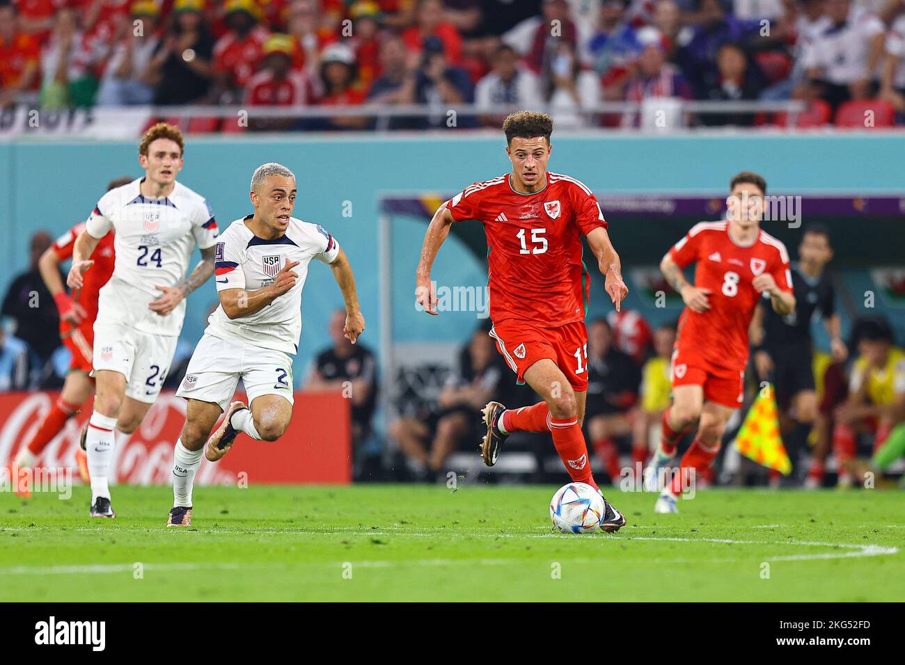 Ethan Ampadu during the FIFA World Cup Qatar 2022 Group B match between ...