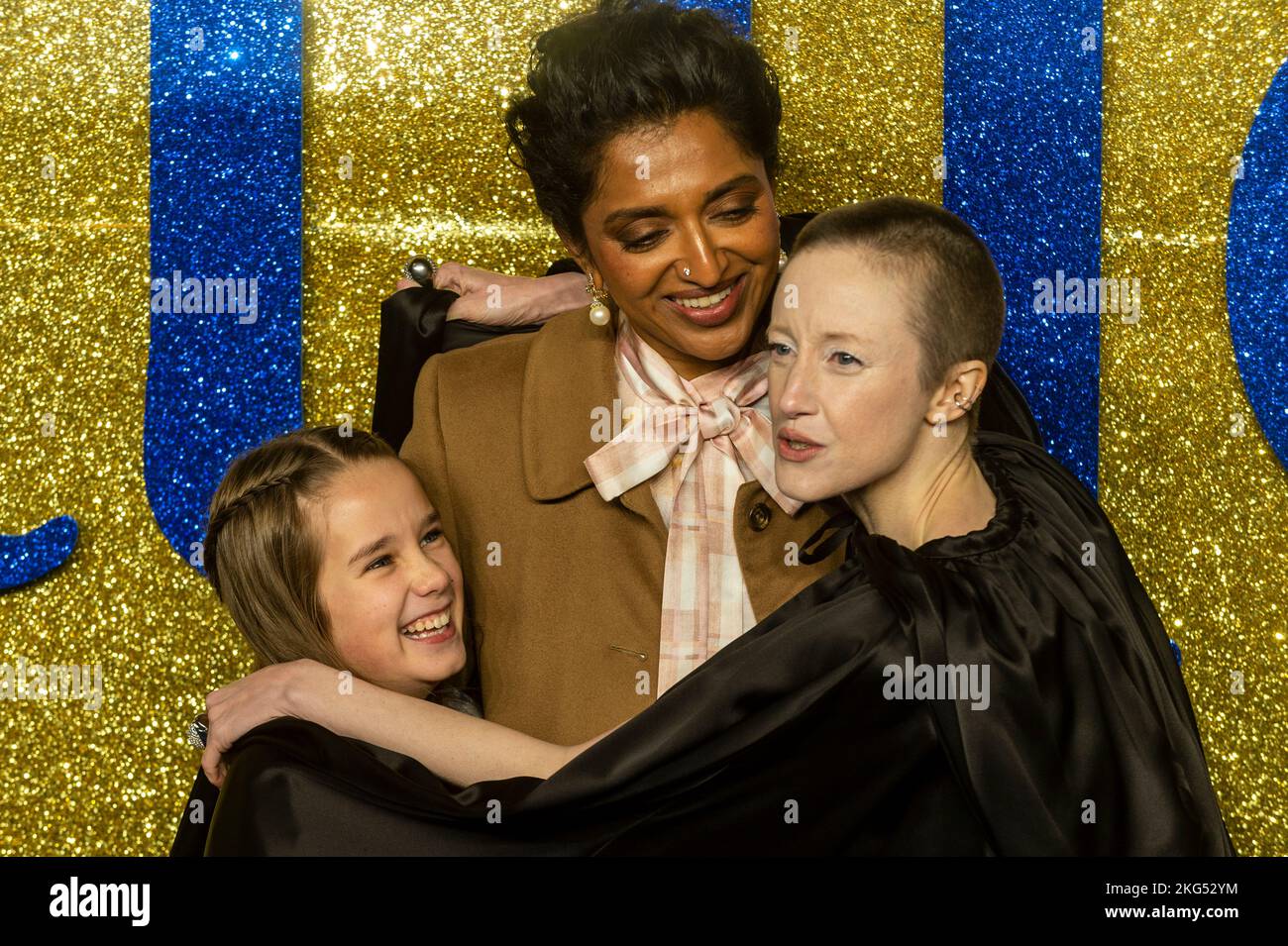 London, UK. 21 November 2022. (L to R) Alisha Weir (Matilda), Sindhu ...