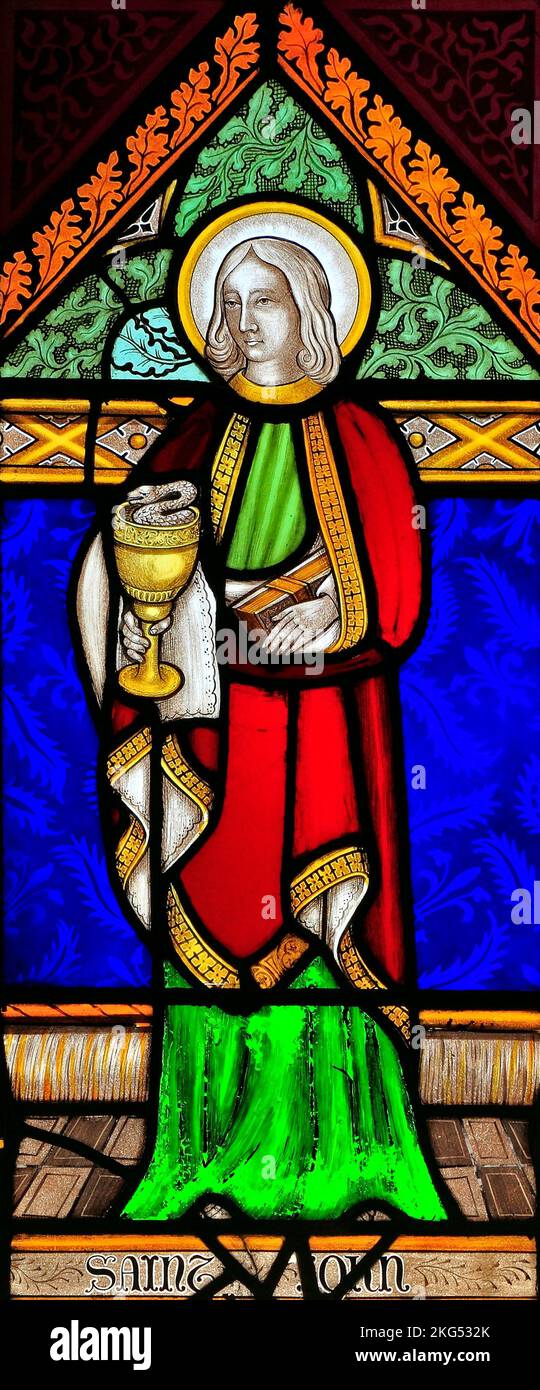 St. John, stained glass window, by Joseph Grant, of Costessey c. .1857 ...