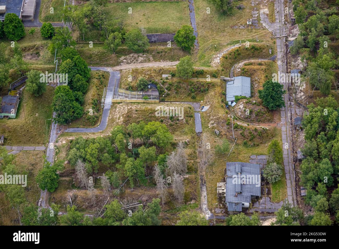 Aerial view, Syhtener Mark, Wasag site with former wartime production ...