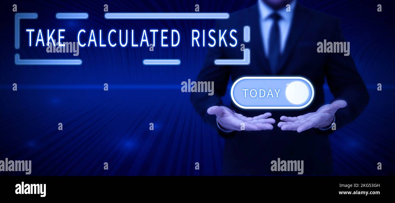 Text caption presenting Take Calculated Risks, Word Written on chance ...