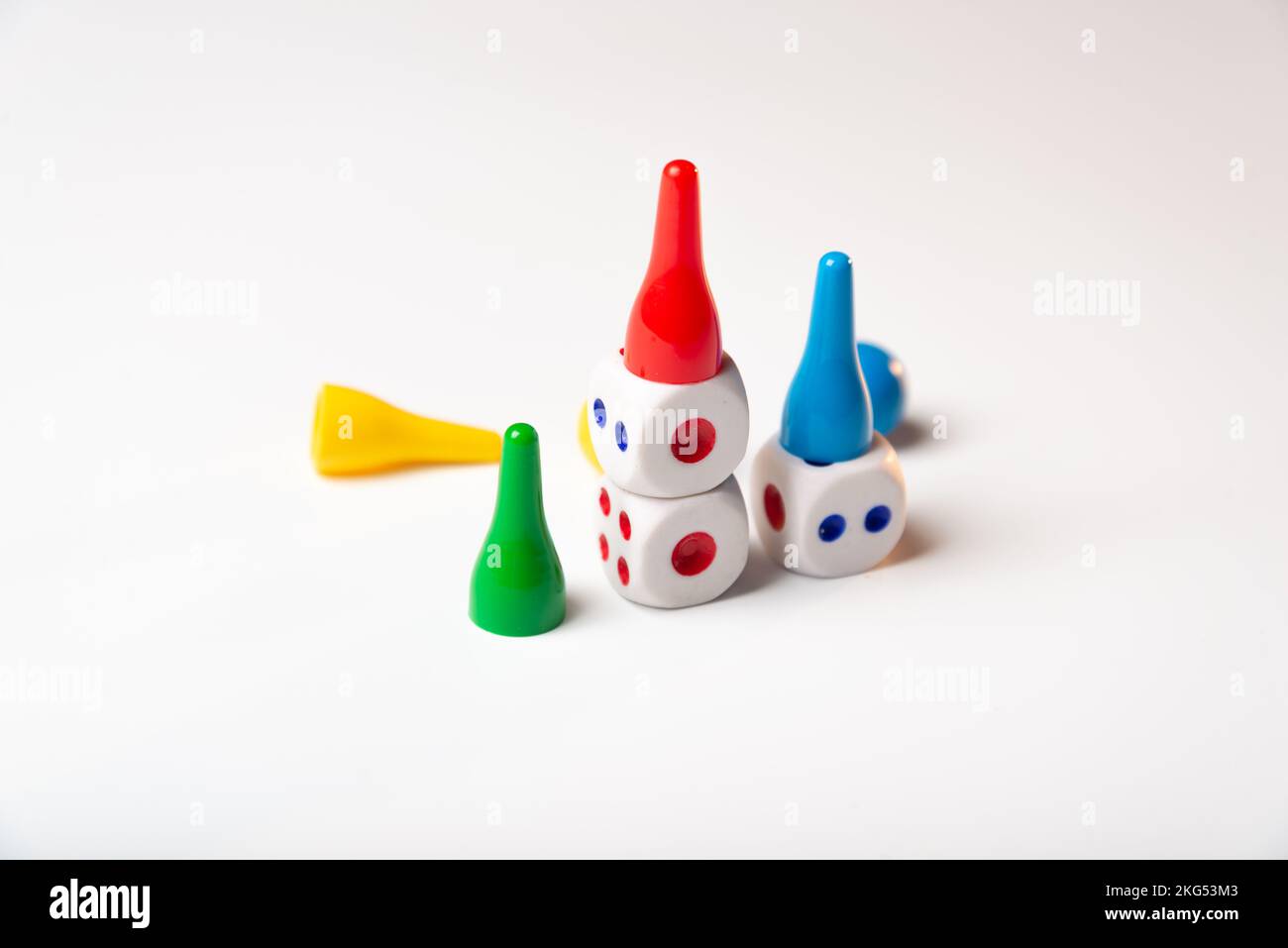 Cubes with numbers and chips for board games. A game of luck Stock ...