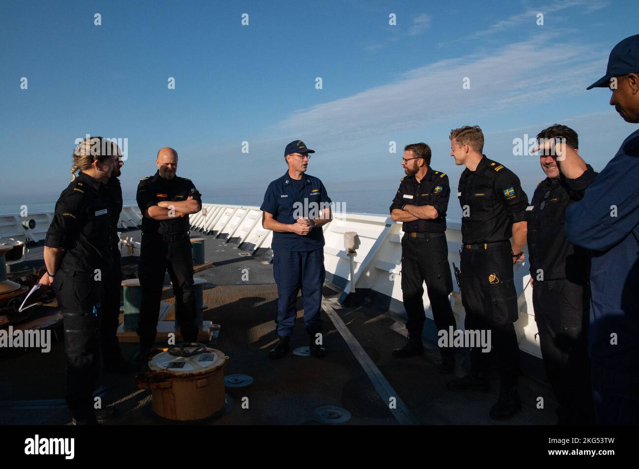 U.S. Coast Guard Lt. Scott Stender, a combat systems officer aboard ...