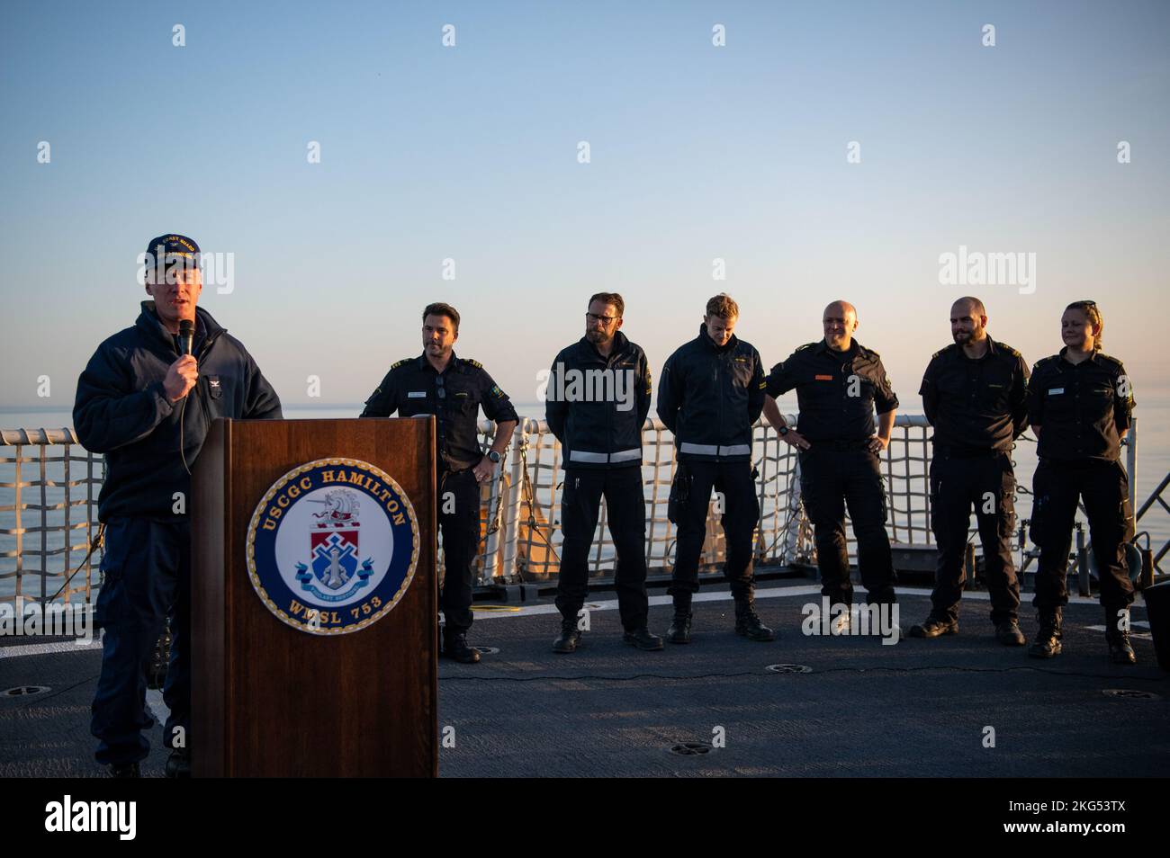 U.S. Coast Guard Capt. Matthew Brown, commanding officer of USCGC ...