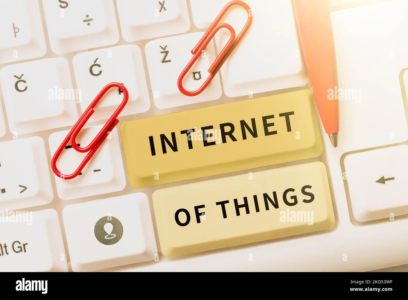 Hand writing sign Internet Of Things. Word for Innovation Globalization ...