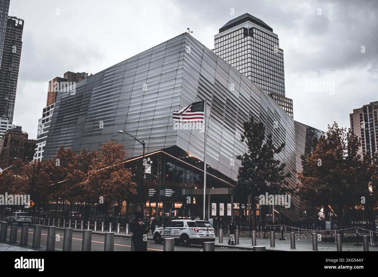 A low angle view of Nine Eleven Memorial museum in New York City Stock ...