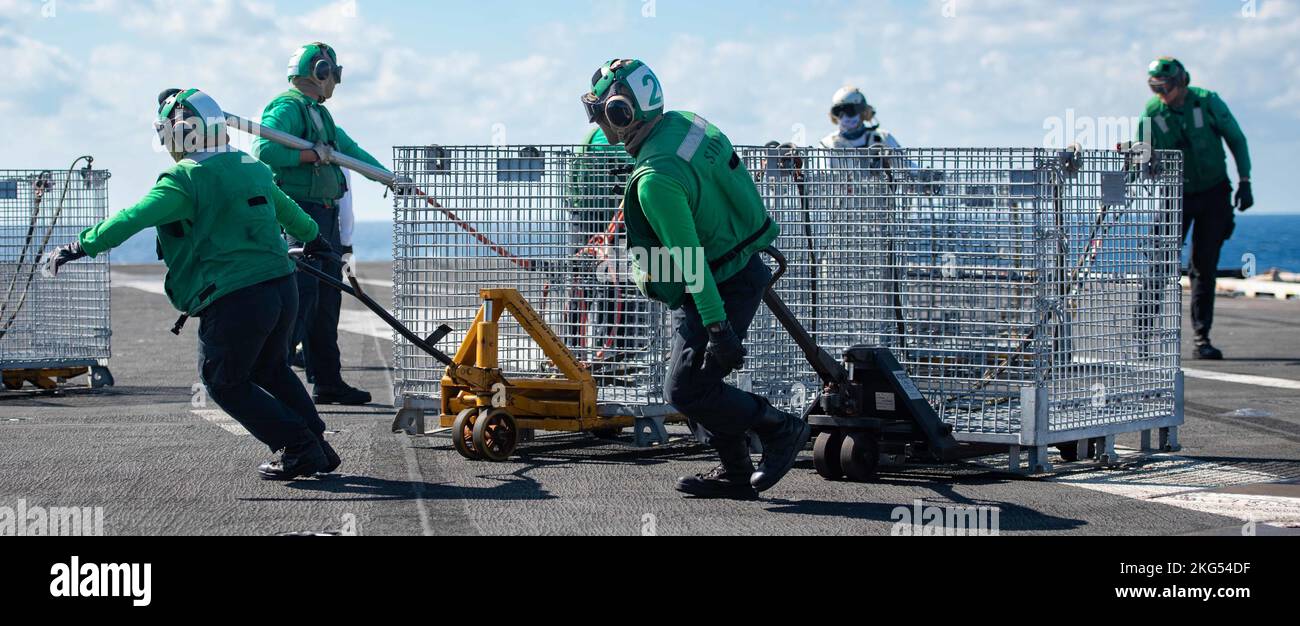 221030-N-UF592-1083 PHILIPPINE SEA (Oct. 30, 2022) Sailors transport ...