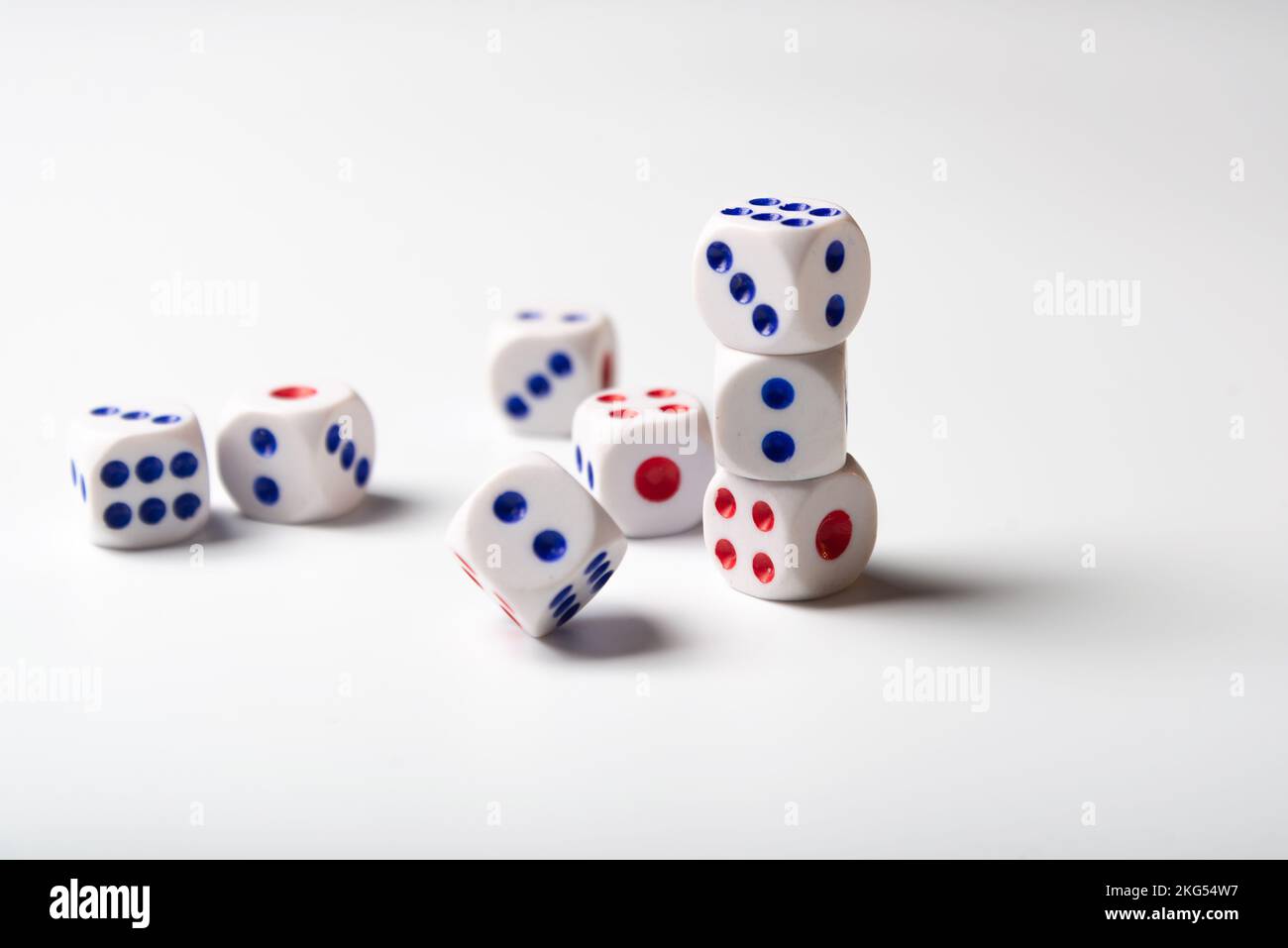 cubes with numbers on white background. dice Stock Photo - Alamy