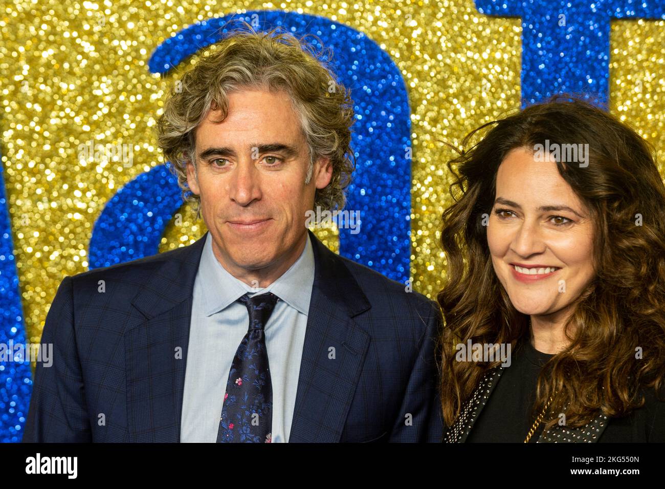 London, UK. 21 November 2022. Stephen Mangan (actor) and wife Louise ...