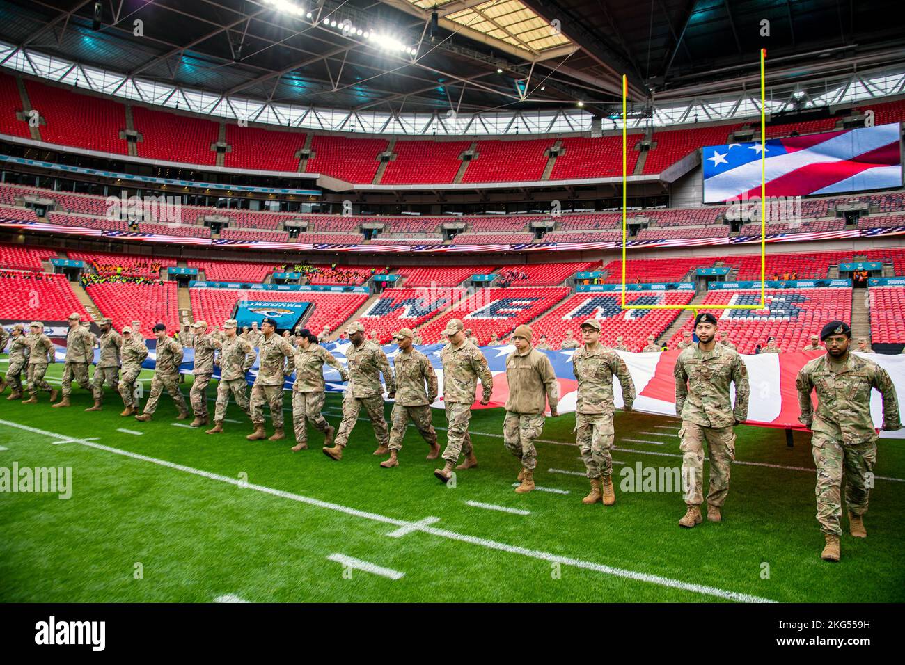 Airmen from the 501st Combat Support Wing rehearse unveiling an ...