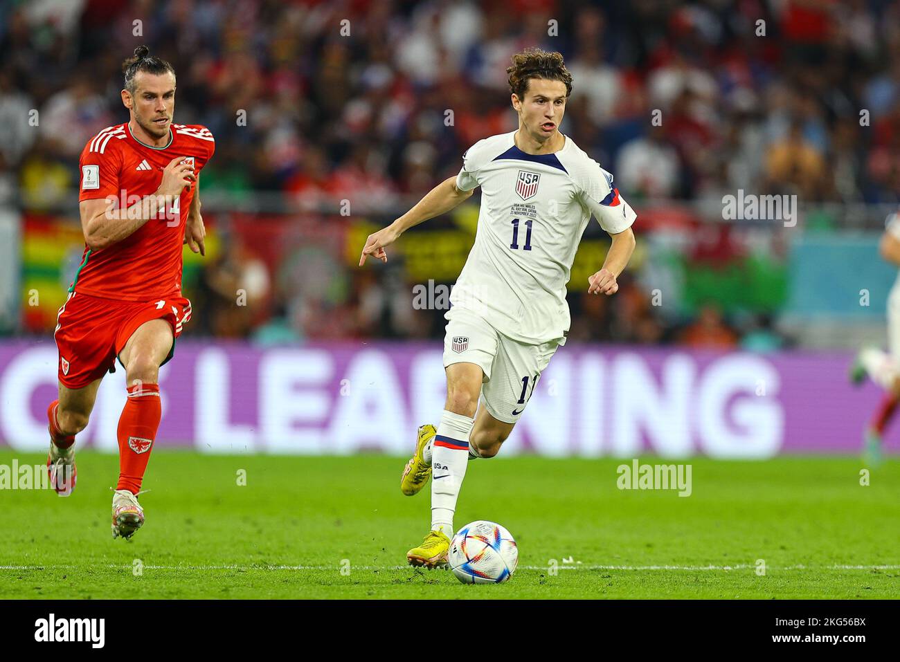 Brenden Aaronson during the FIFA World Cup Qatar 2022 Group B match ...