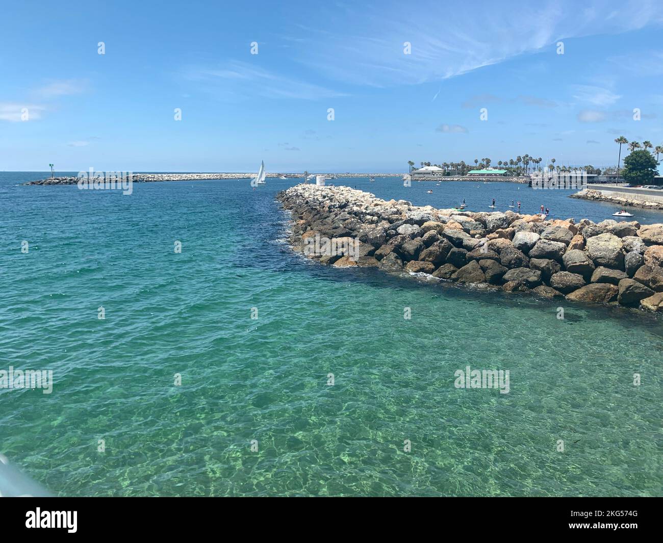A landscape view of the blue ocean with rock Stock Photo - Alamy