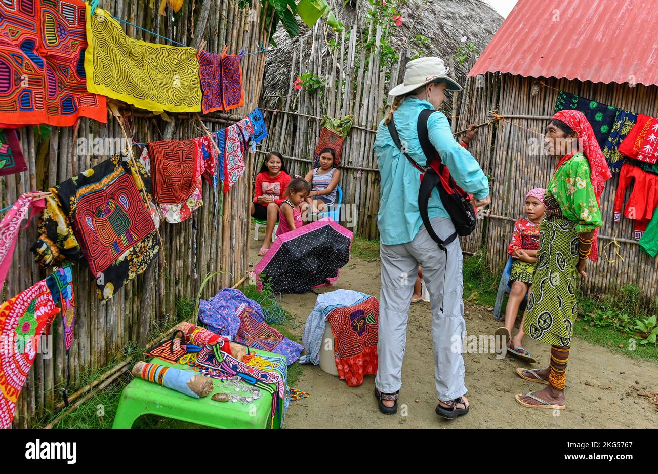 Traveler explores the Guna Yala culture Stock Photo - Alamy