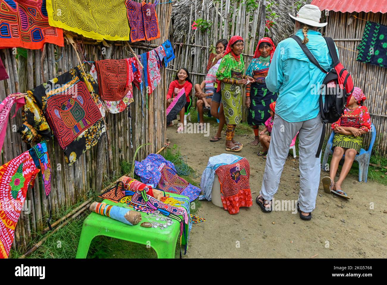Traveler explores the Guna Yala culture Stock Photo - Alamy