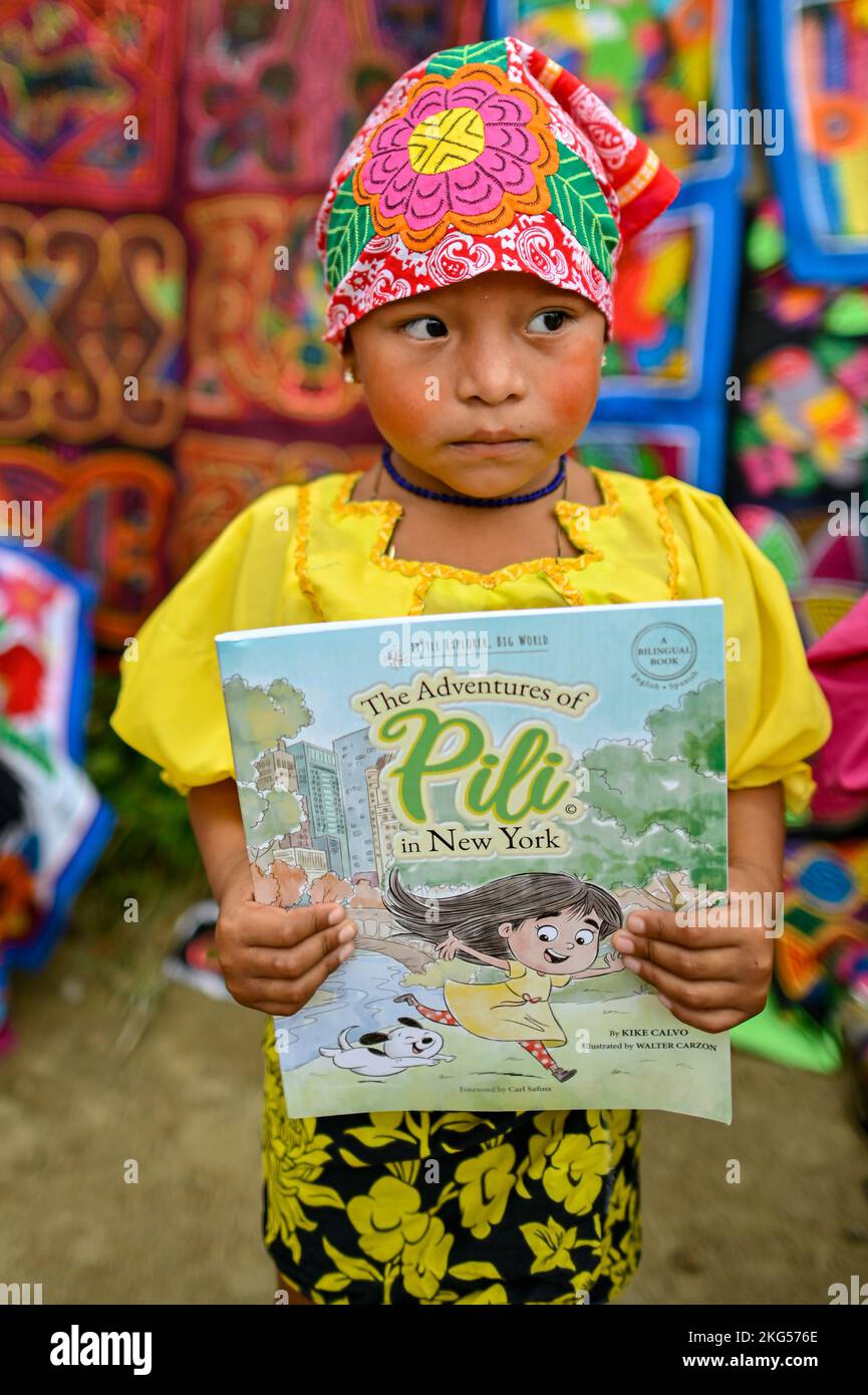 Guna Indigenous kids receiving book donations by The Adventures of Pili ...