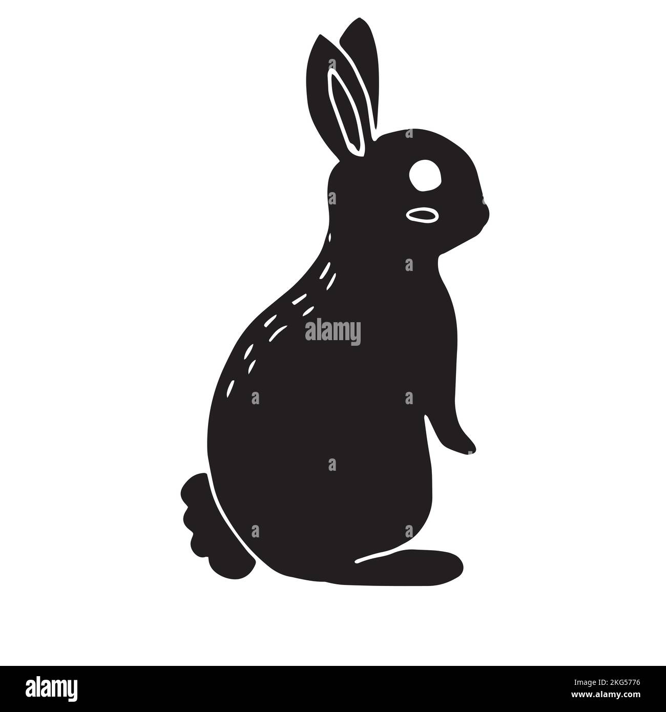 Rabbits silhouette Black and White Stock Photos & Images - Alamy