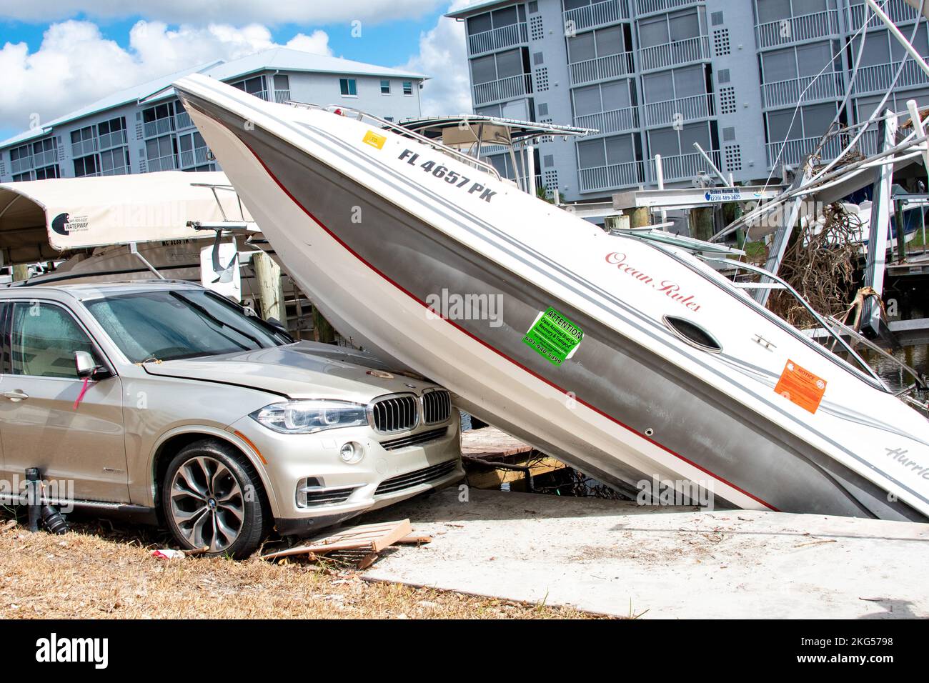 Wreckage is seen as Coast Guard Pacific Strike Team members conduct ...