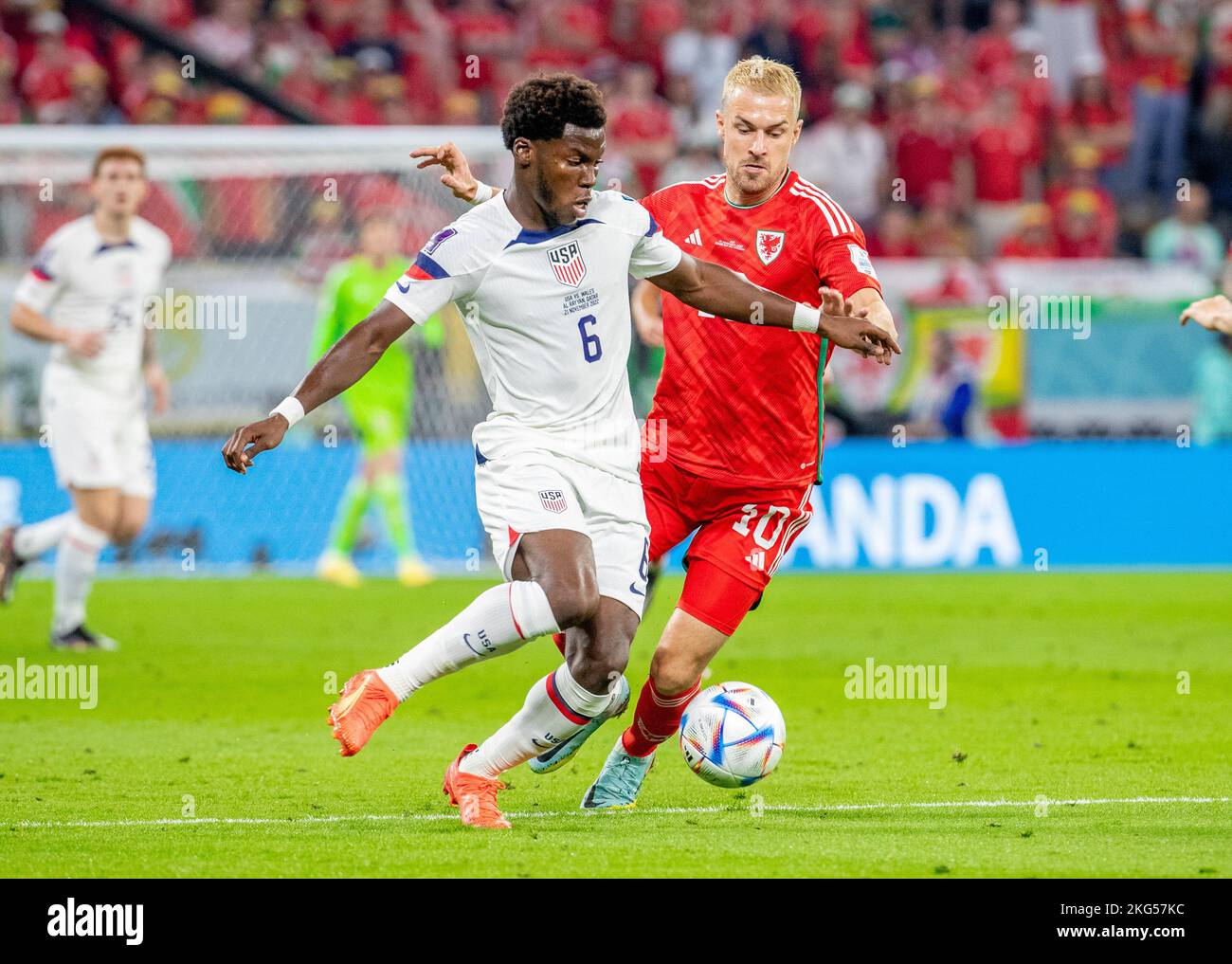 AL-RAYYAN, AR - 21.11.2022: USA VS WALES - USA vs Wales Party, match ...