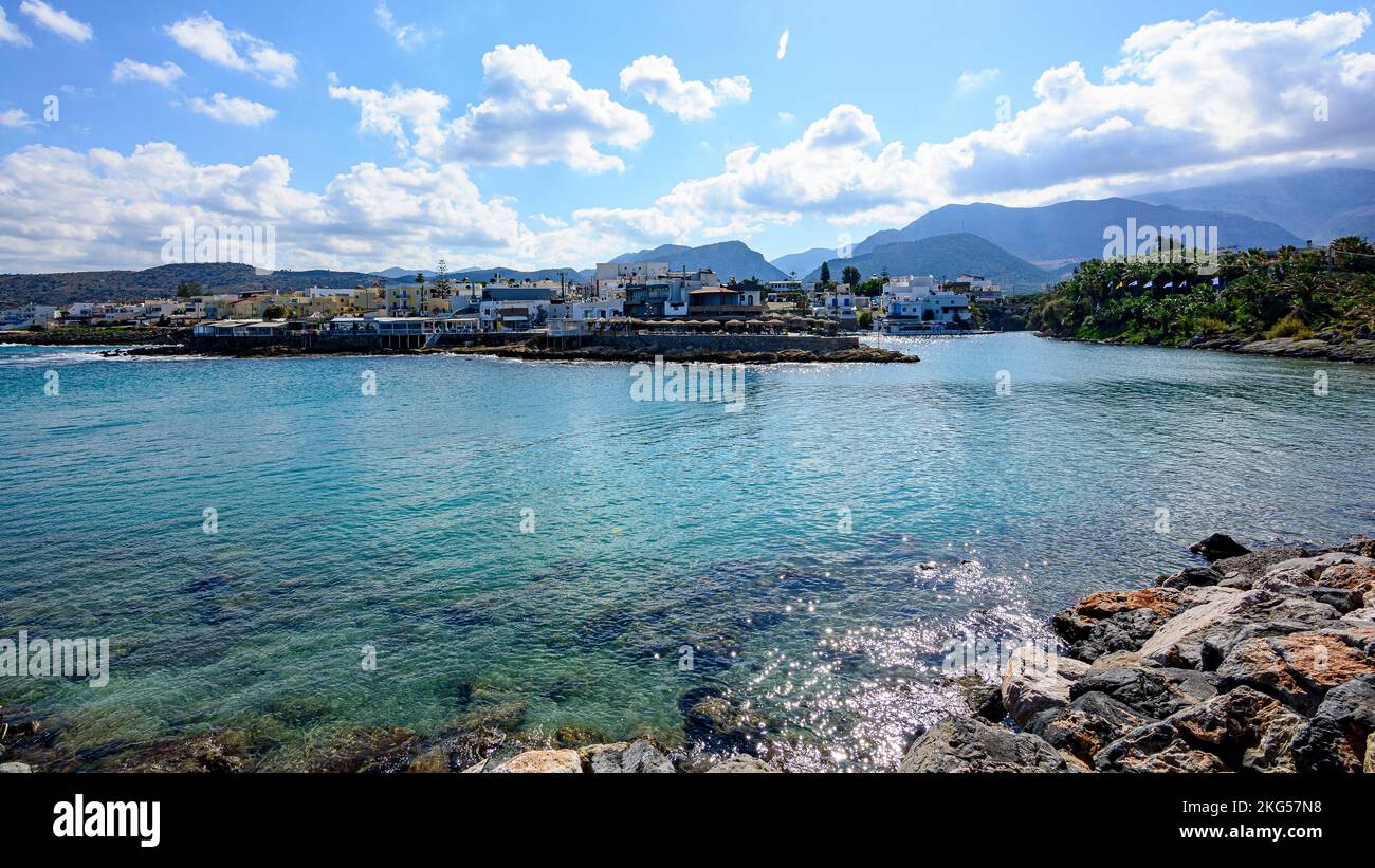 Sissi Harbour Crete Stock Photo - Alamy