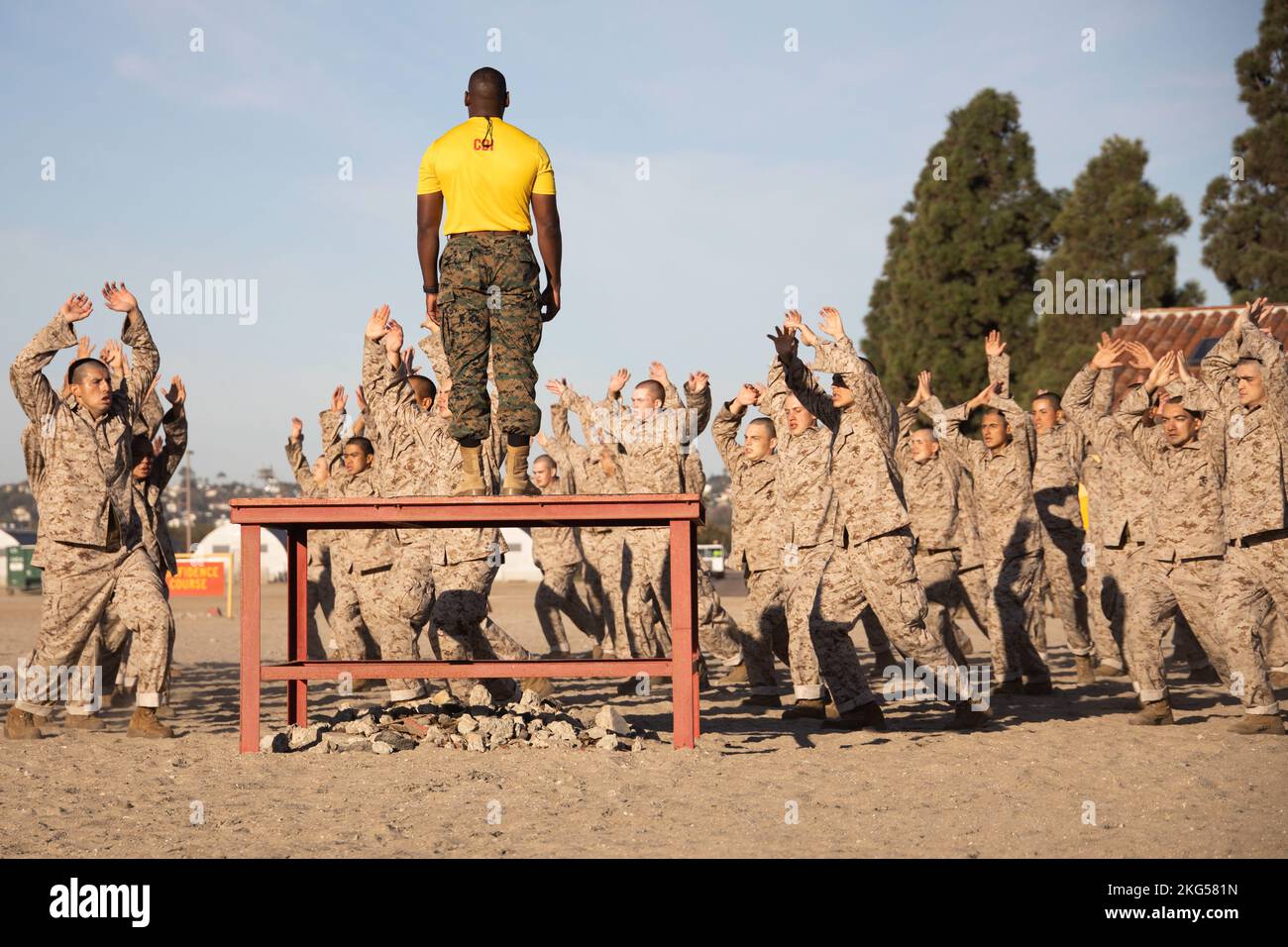 U.S. Marine Corps Gunnery Sgt. Joel M. Garrison, a chief drill ...