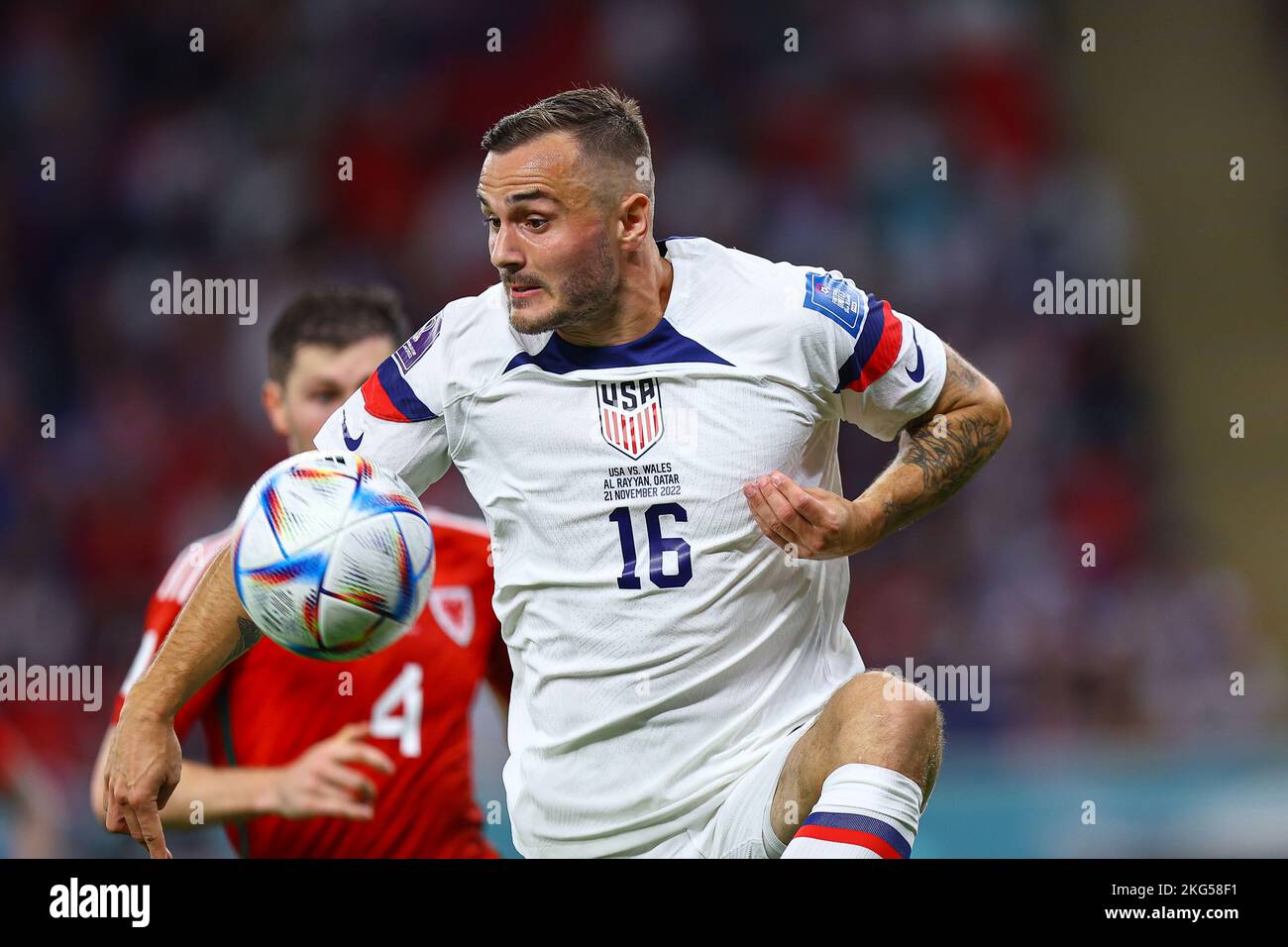 Jordan Morris during the FIFA World Cup Qatar 2022 Group B match ...