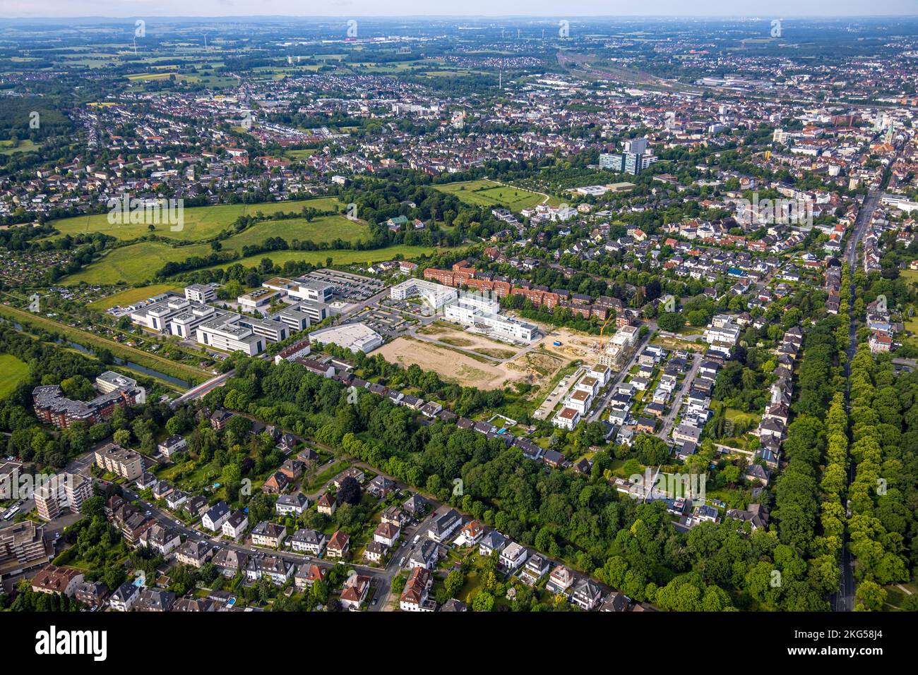 Aerial view, Hamm-Lippstadt University of Applied Sciences, HSHL, Hamm ...