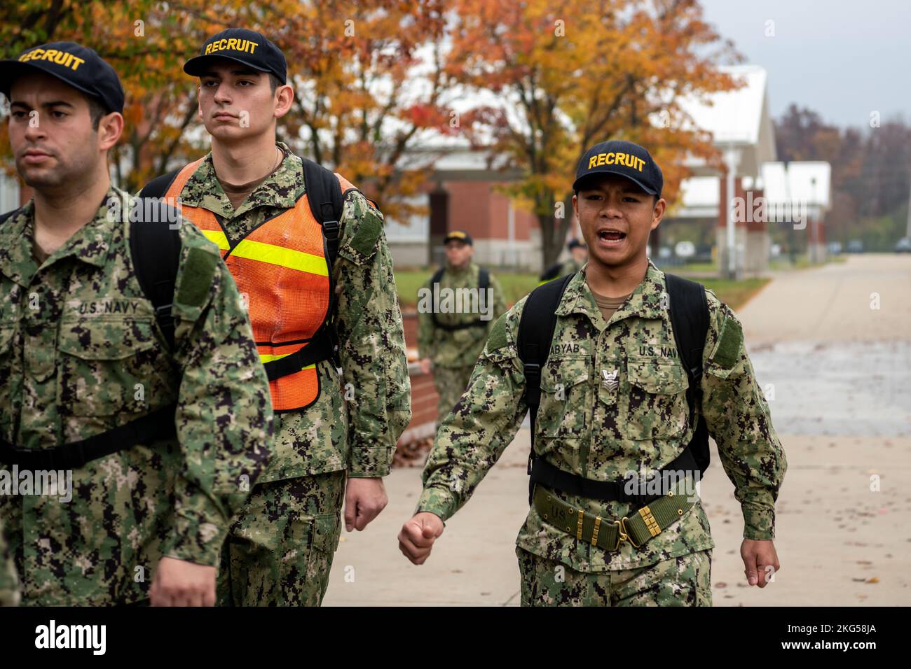 A recruit division marches in formation at Recruit Training Command ...