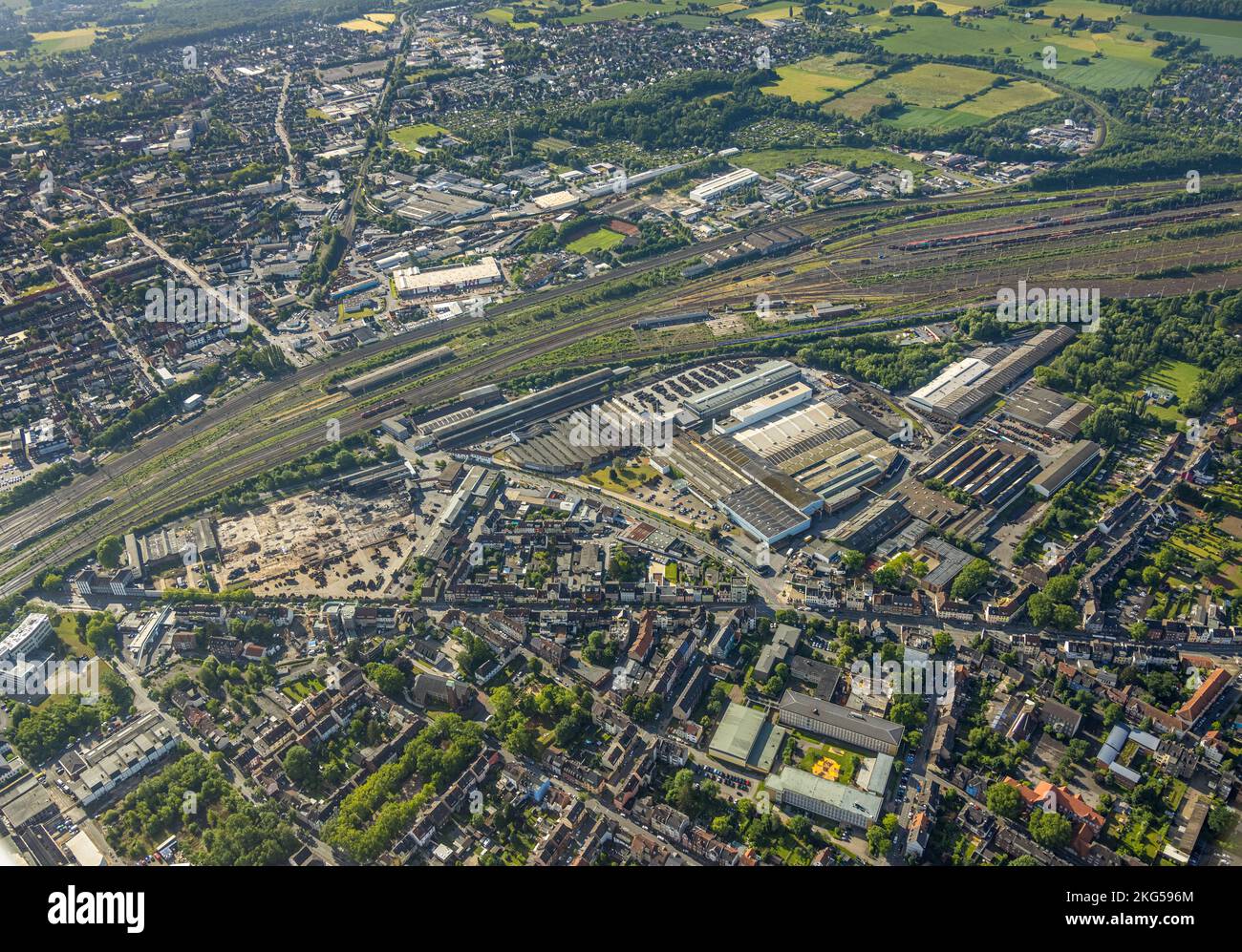 Aerial view, WDI Westfälische Drahtindustrie, marshalling yard and ...