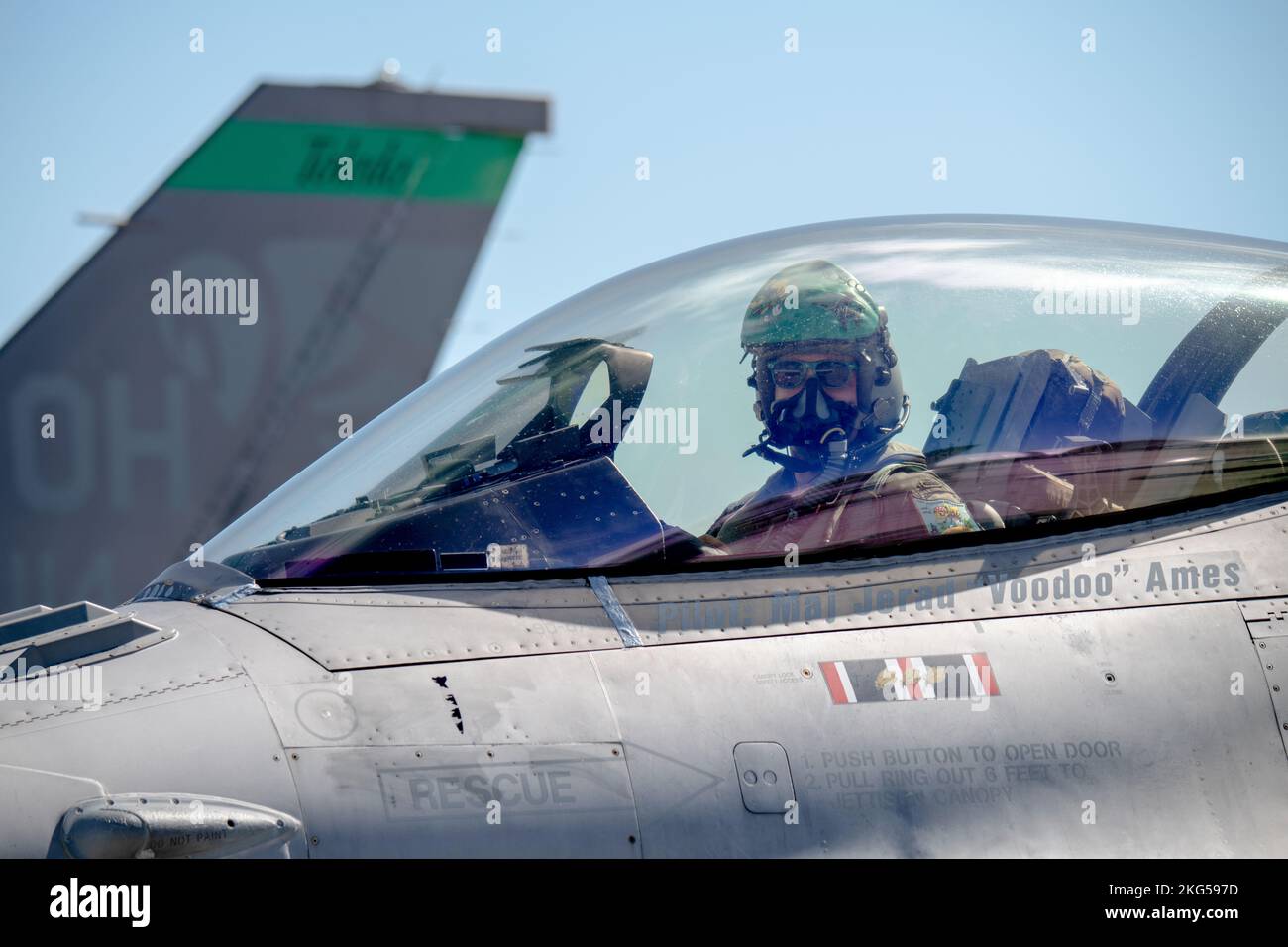 U.S. Air Force 1st Lt. Jacob Moore, an F-16 fighter pilot assigned to ...