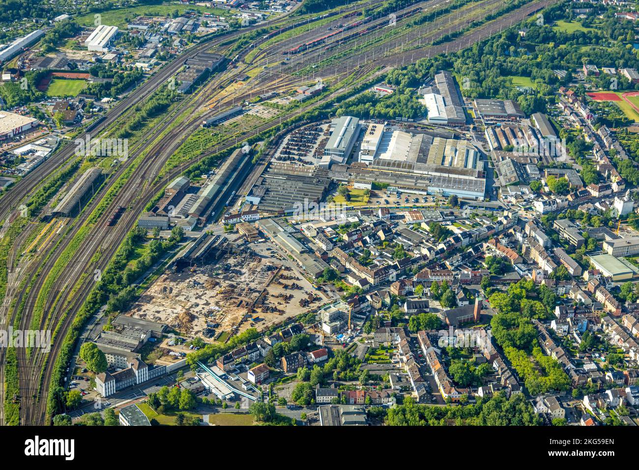 Aerial view, WDI Westfälische Drahtindustrie, marshalling yard and ...