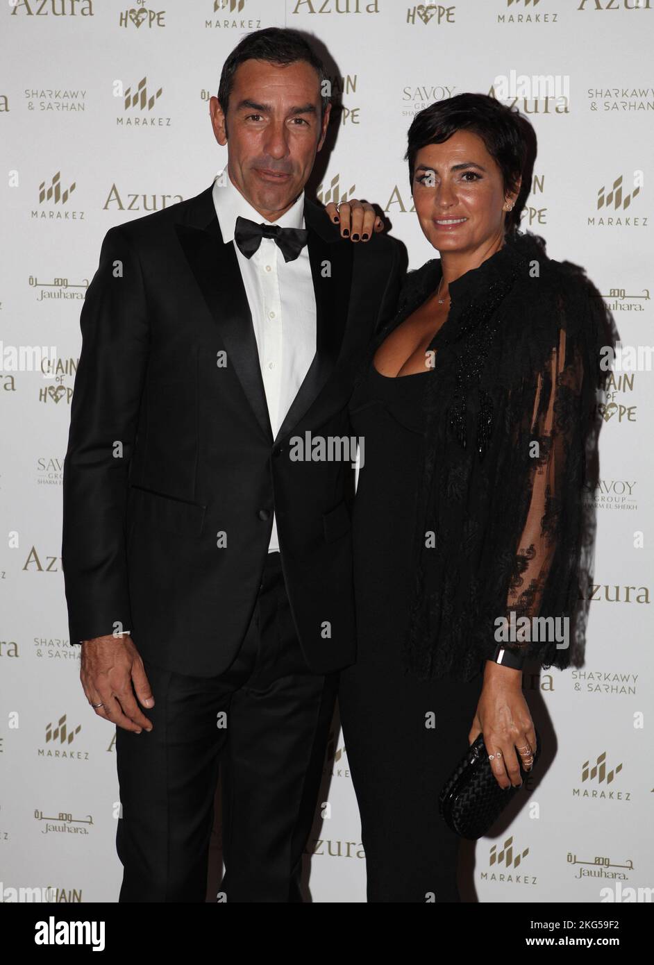 London, UK. Robert Pires and wife Jessica Lemarie at the Chain of Hope ...