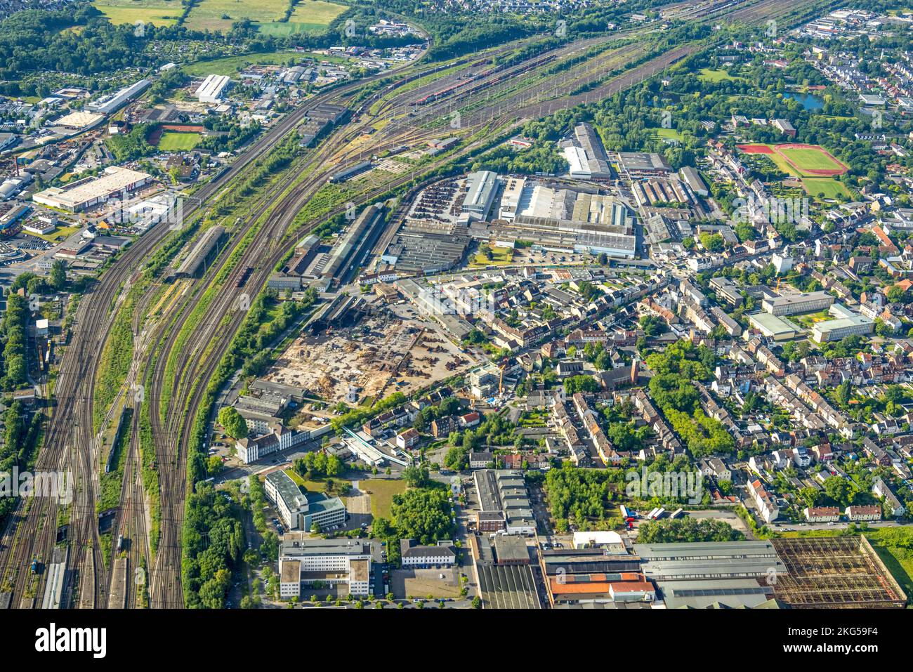 Aerial view, WDI Westfälische Drahtindustrie, marshalling yard and ...
