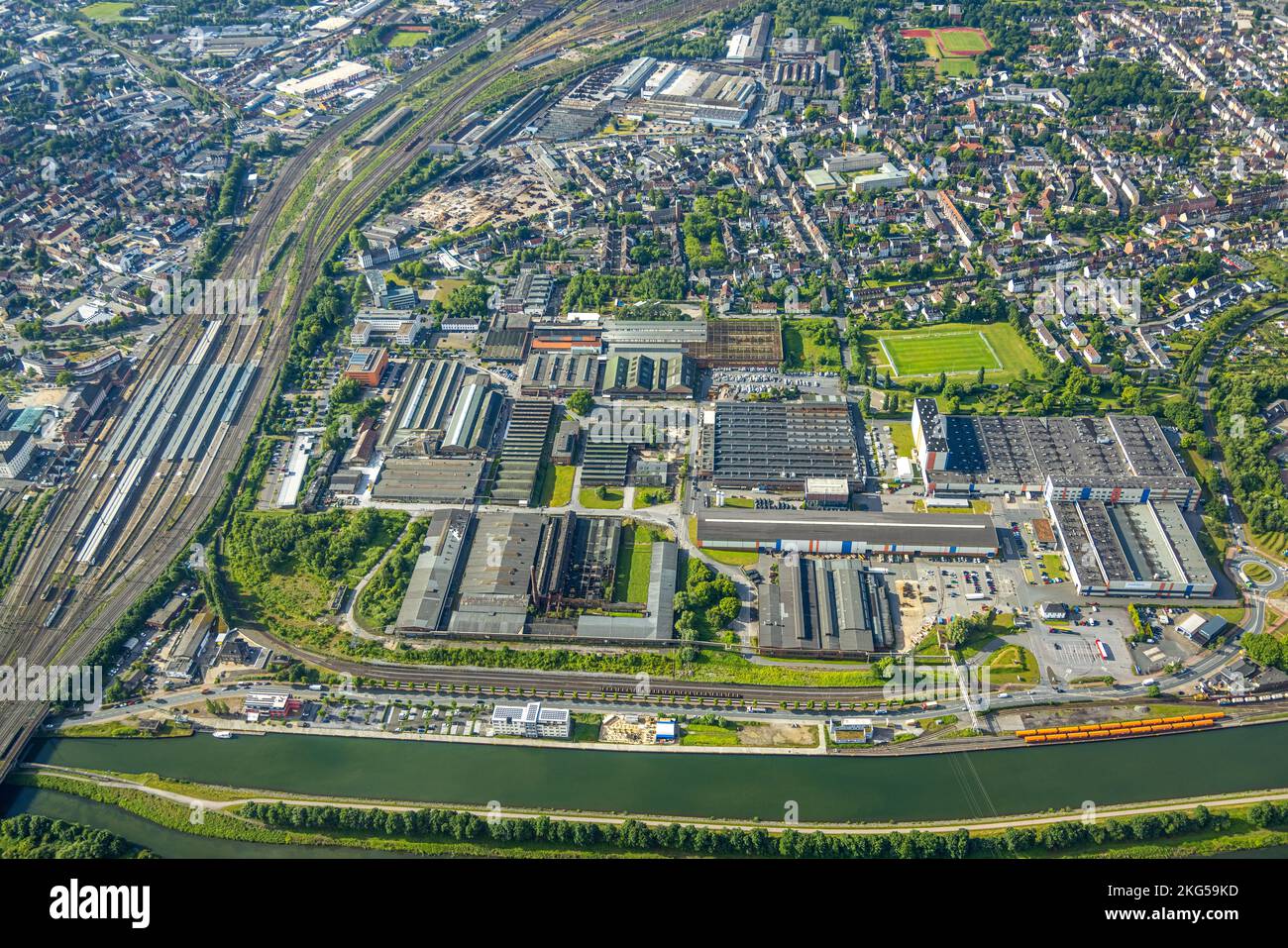 Aerial view, voestalpine Böhler Welding Germany, Hamm main station ...