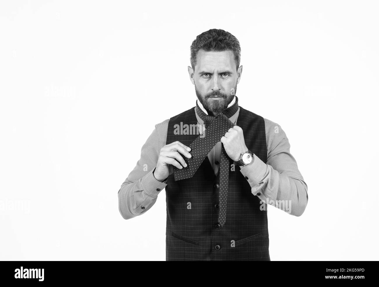 handsome man businessman tie necktie isolated on white, fashion Stock ...