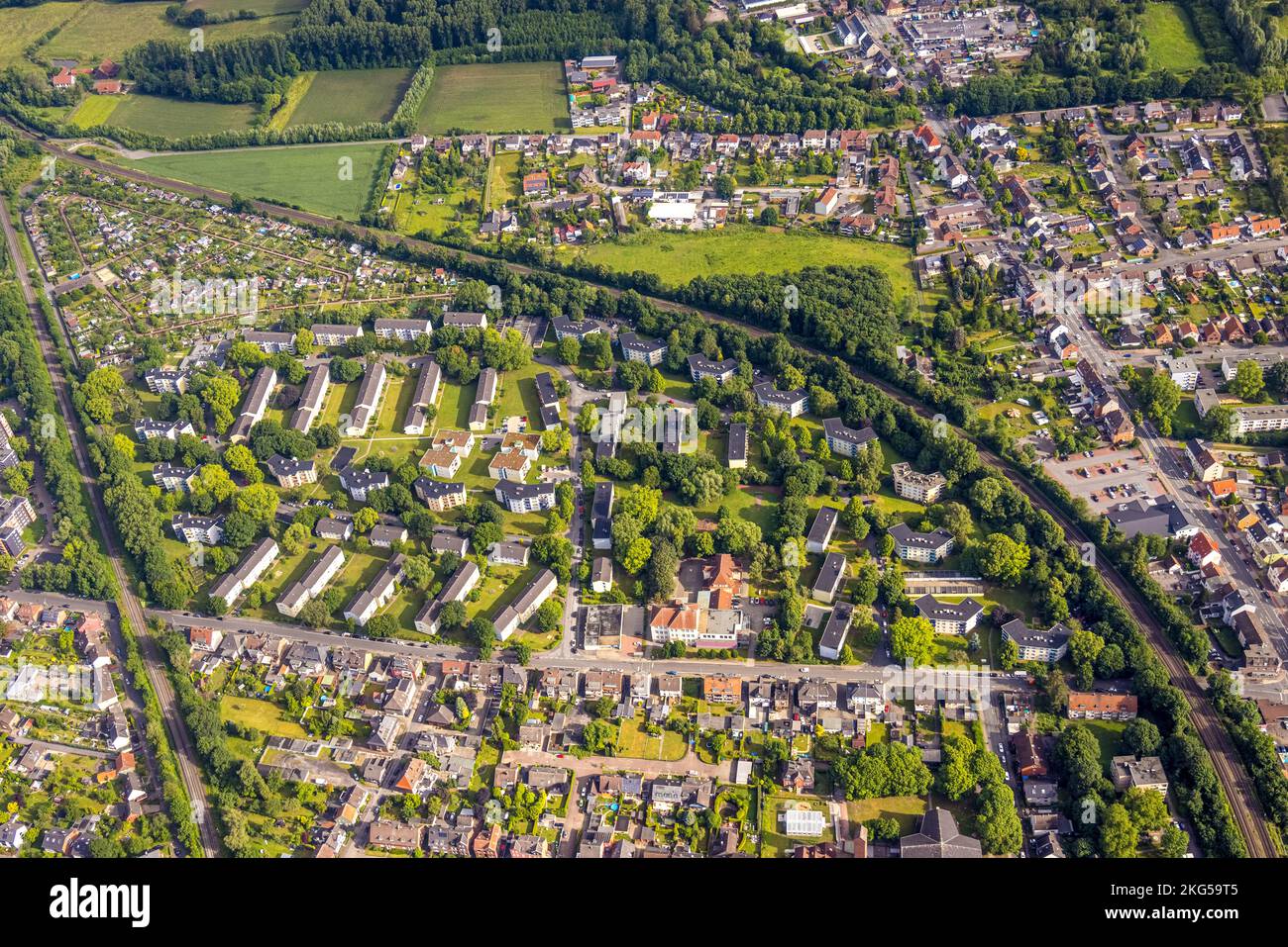 Aerial view, housing estate between Großer Sandweg, Schottschleife and ...