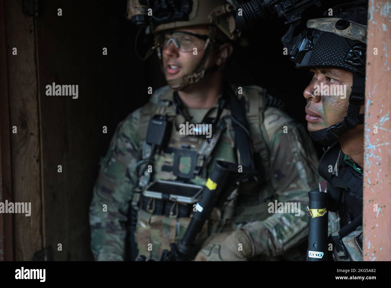 A U.S. Soldier assigned to the 5th Security Force Assistance Brigade ...
