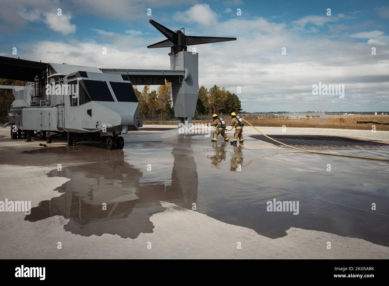 Aircraft rescue and firefighting Marines with Headquarters and ...