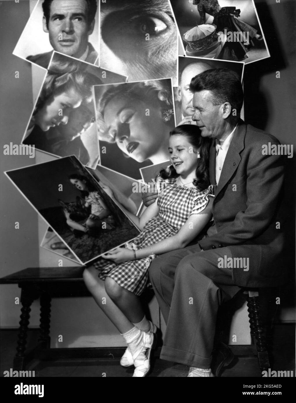 RKO Child Star SHARYN MOFFETT in August 1947 looks at prize winning ...