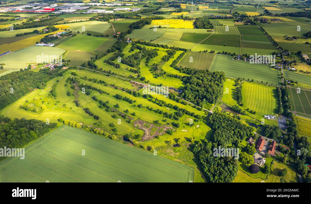Aerial view, Gut Drechen golf course, Gobel-von-Drechen-Straße and Drei ...