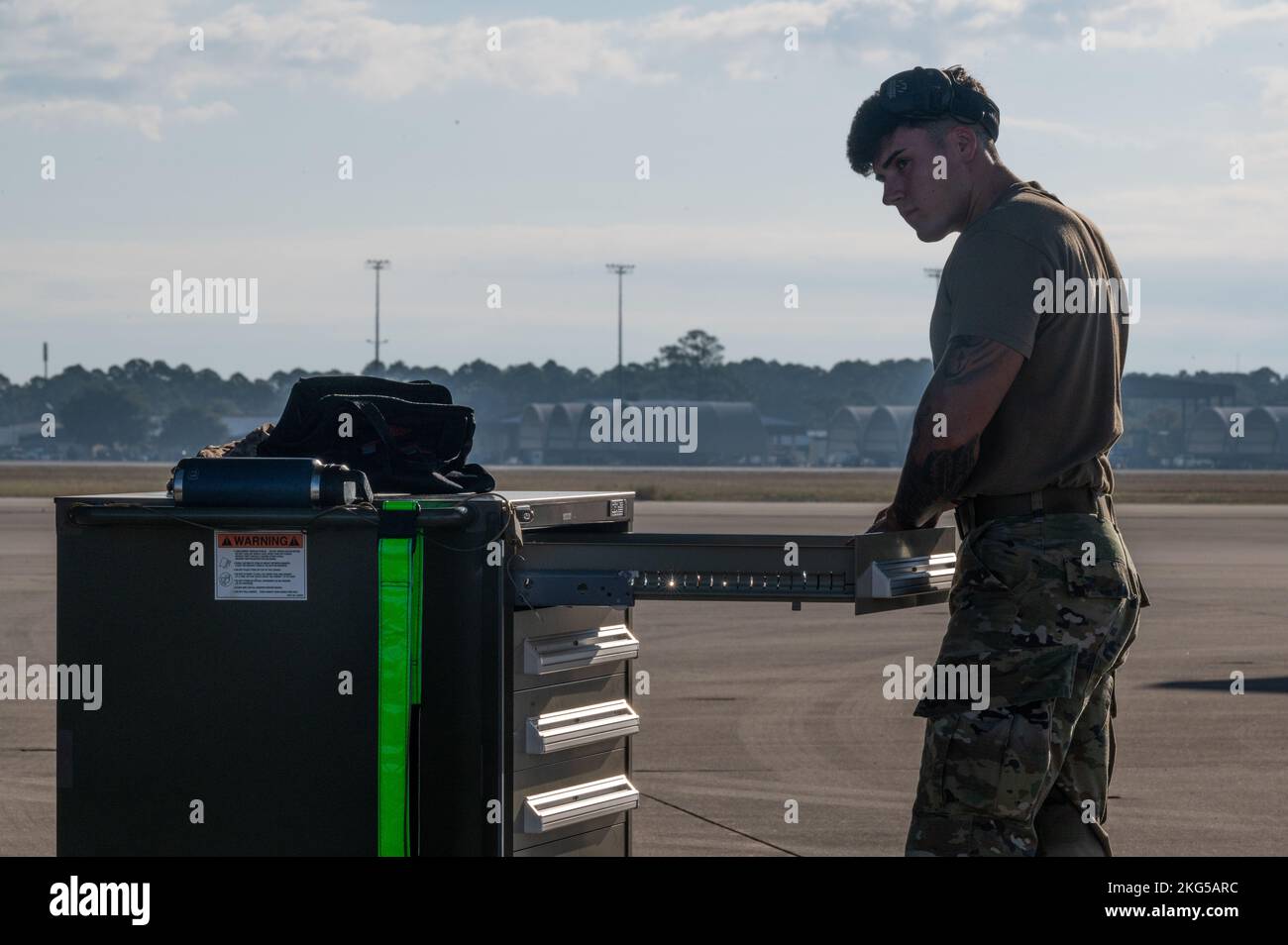 U.S. Air Force Senior Airman Caleb Beard, 4th Aircraft Maintenance Unit ...