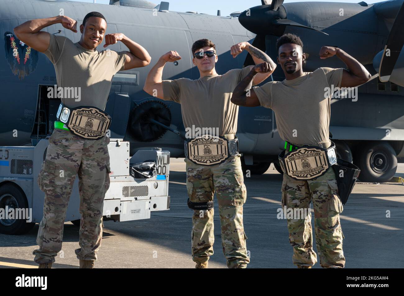 From left, U.S. Air Force Senior Airman Jalen Lucier, 4th Aircraft ...